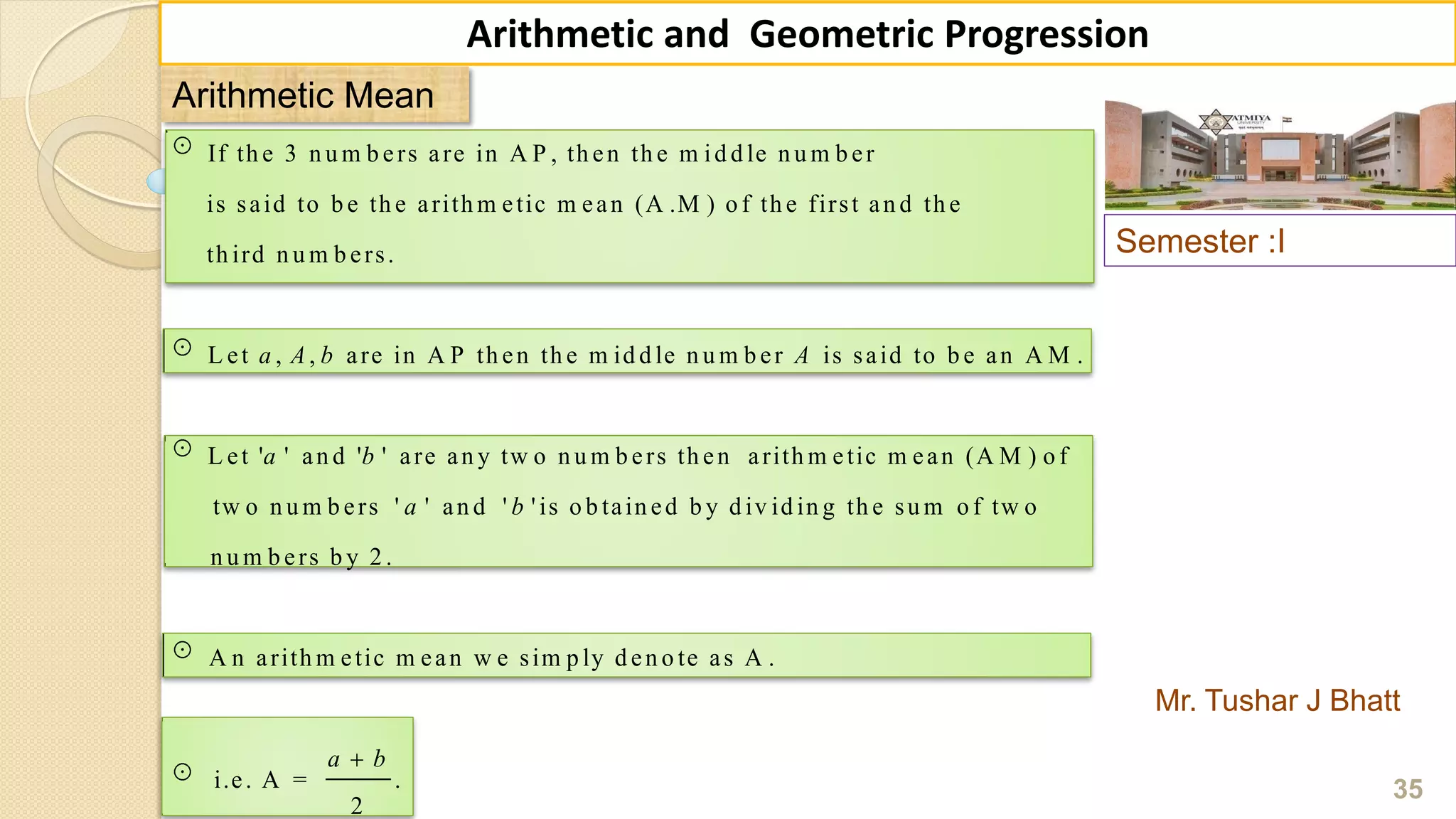 Arithmetic and Geometric Progressions | PDF