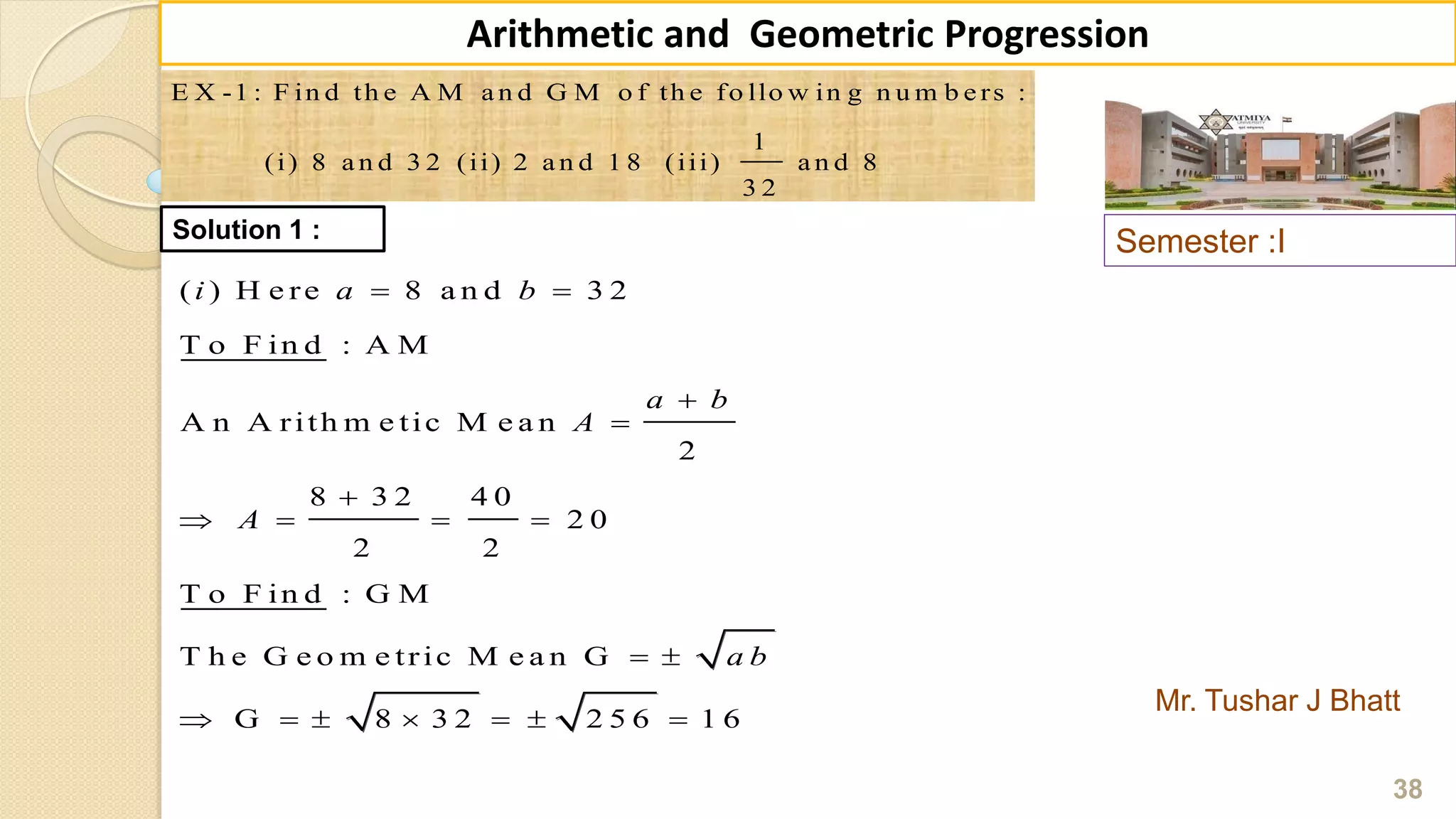 Arithmetic and Geometric Progressions | PDF