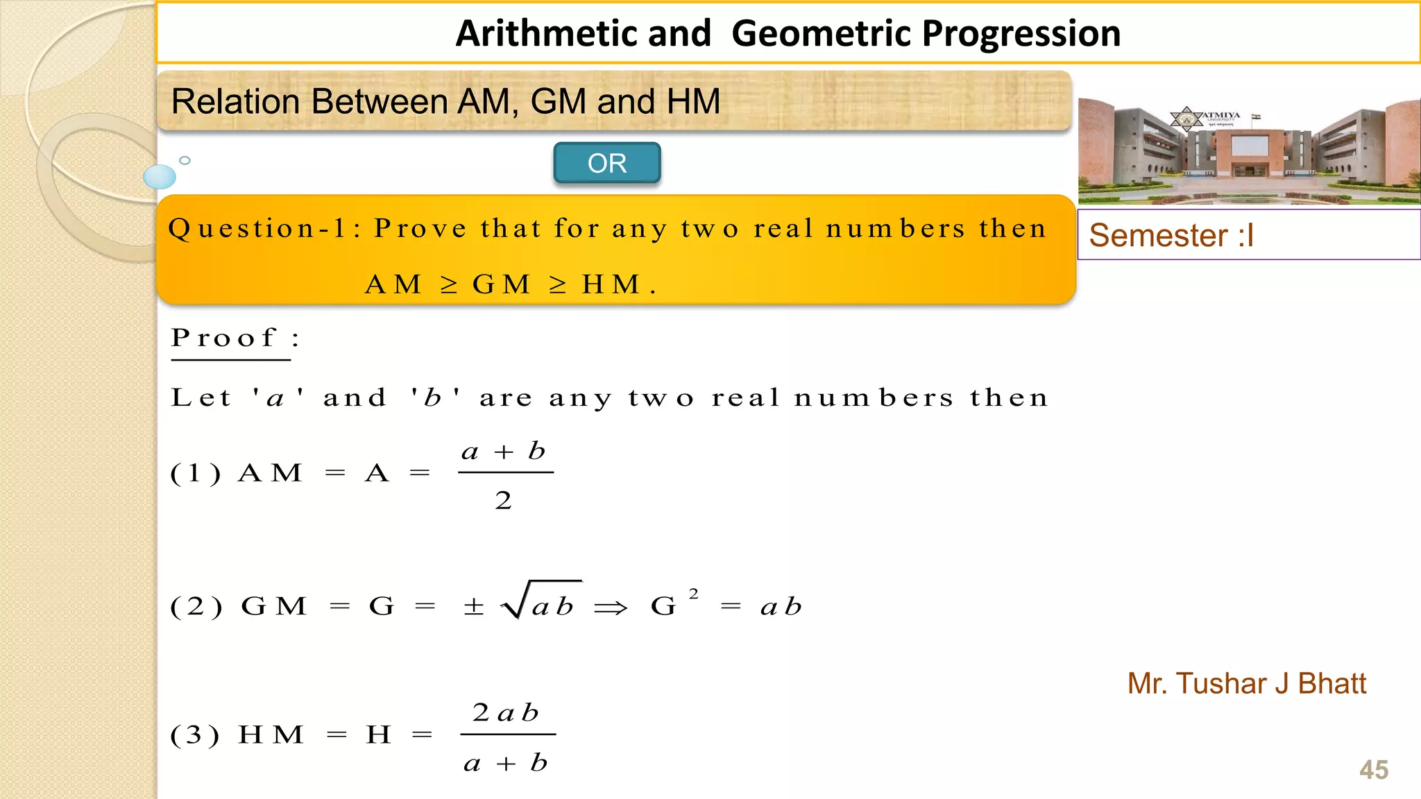 Arithmetic and Geometric Progressions | PDF