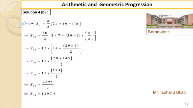 Arithmetic and Geometric Progressions | PDF