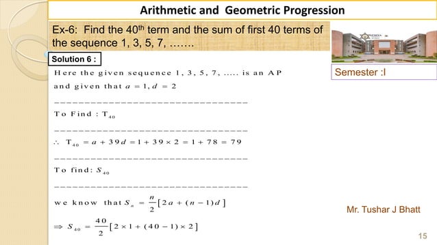 Arithmetic and Geometric Progressions | PDF