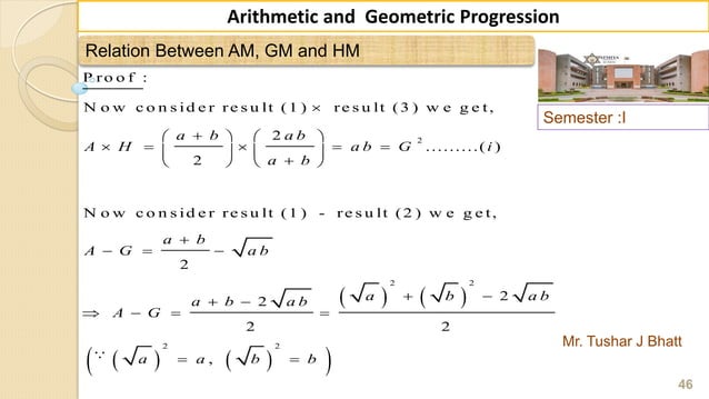 Arithmetic and Geometric Progressions | PDF