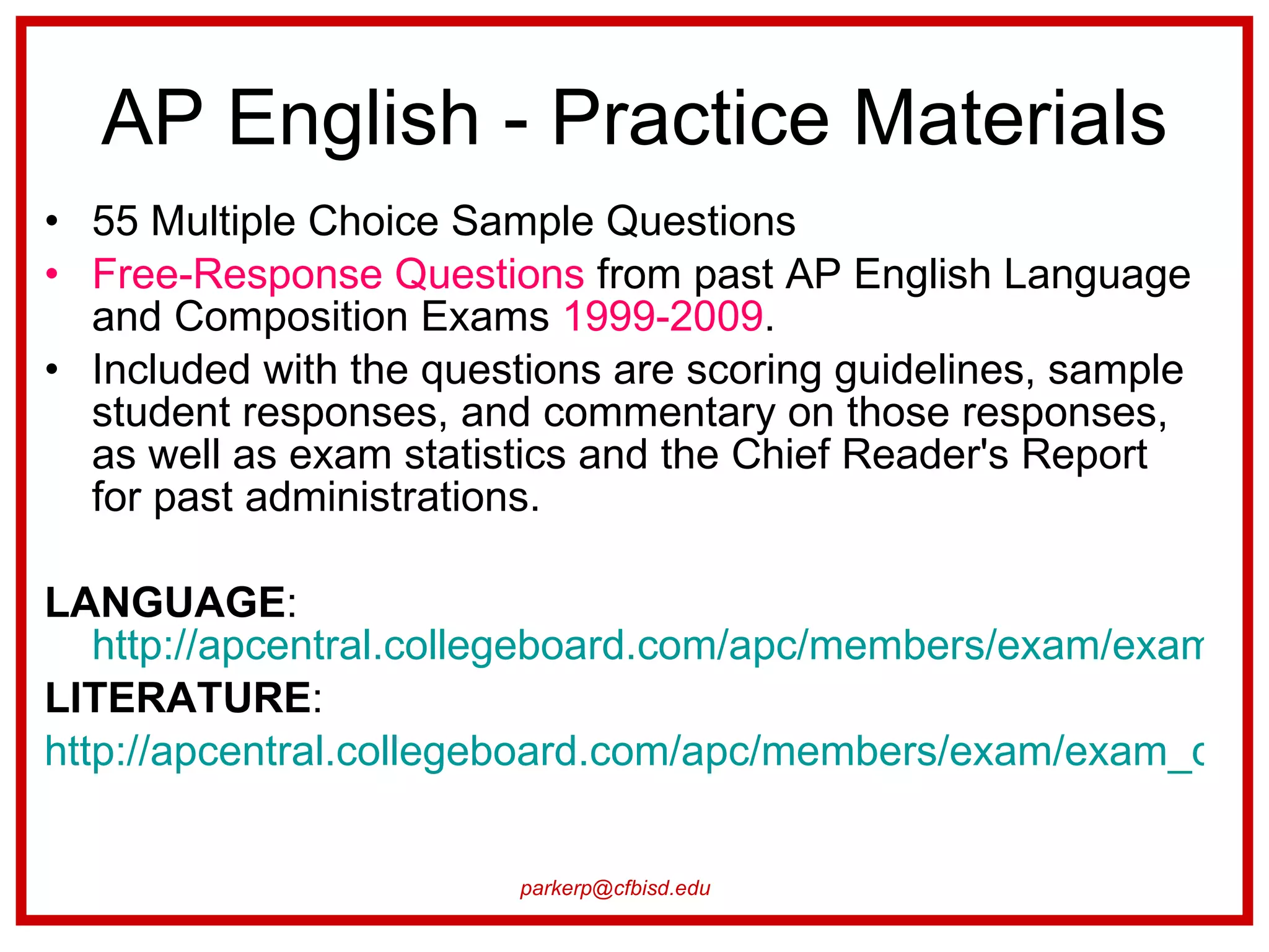 AP and Pre AP resources | PPT