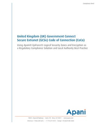 Apani UK GCSx Co-Co Compliance | PDF