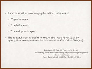 APAO 2017 - Retinal detachment lecture - Pars Plana vitrectomy | PPTX