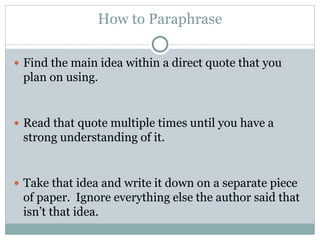 APA Paraphrasing Workshop.ppt