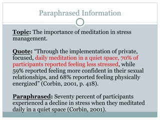 APA Paraphrasing Workshop.ppt