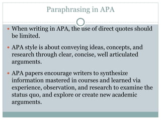 APA Paraphrasing Workshop.ppt
