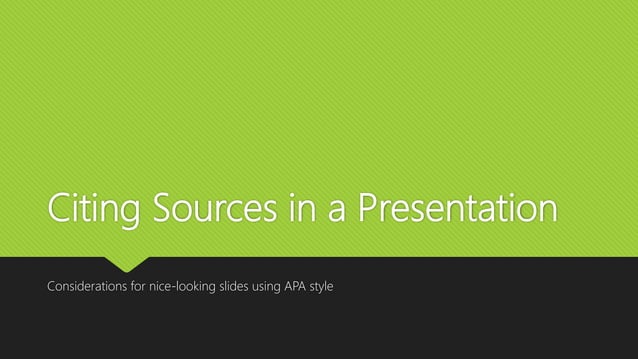 Citing Sources in APA Style in a Presentation | PPTX