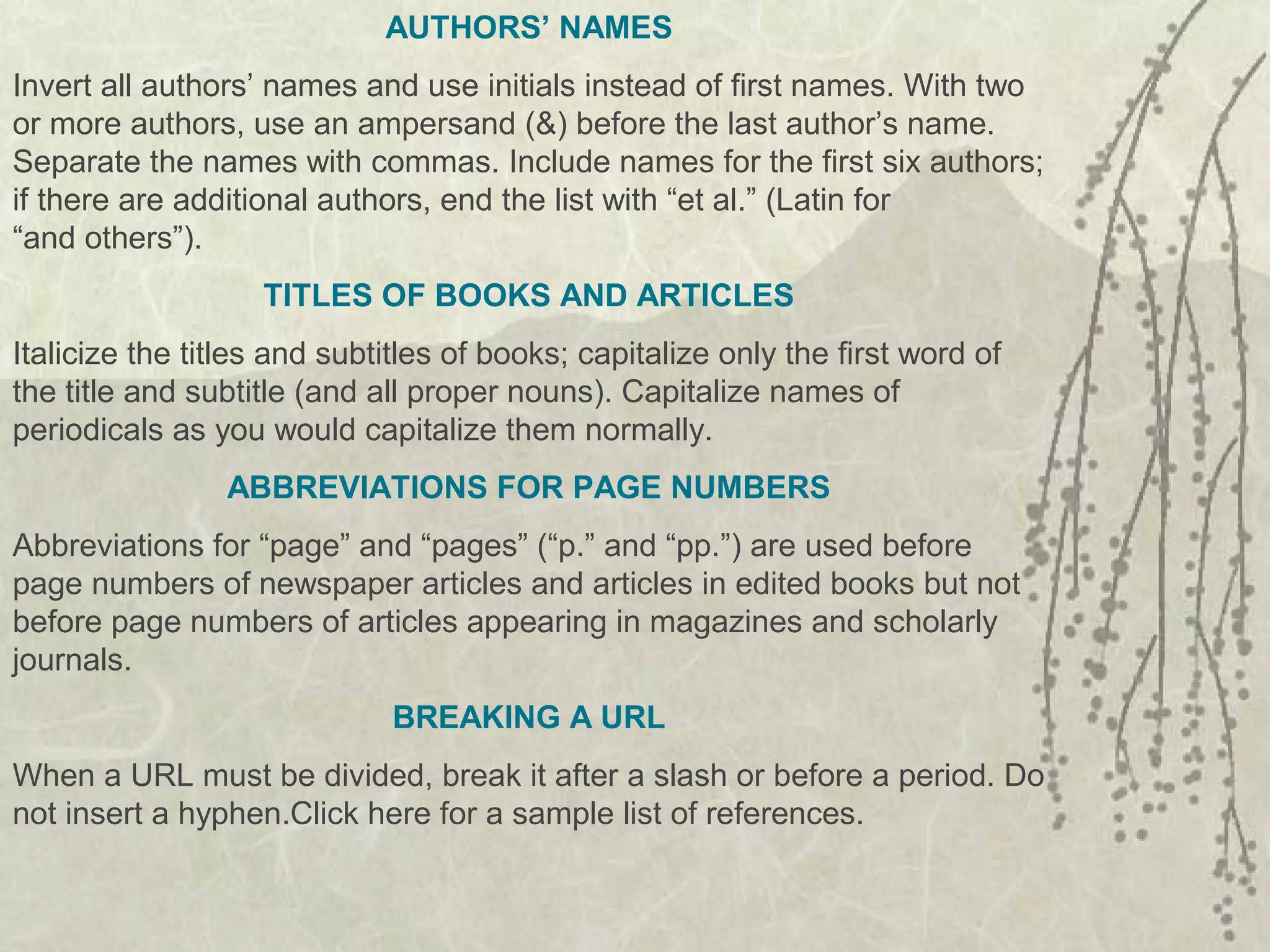 Introduction to APA Style | PPT