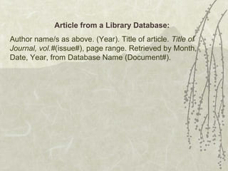 Introduction to APA Style | PPT