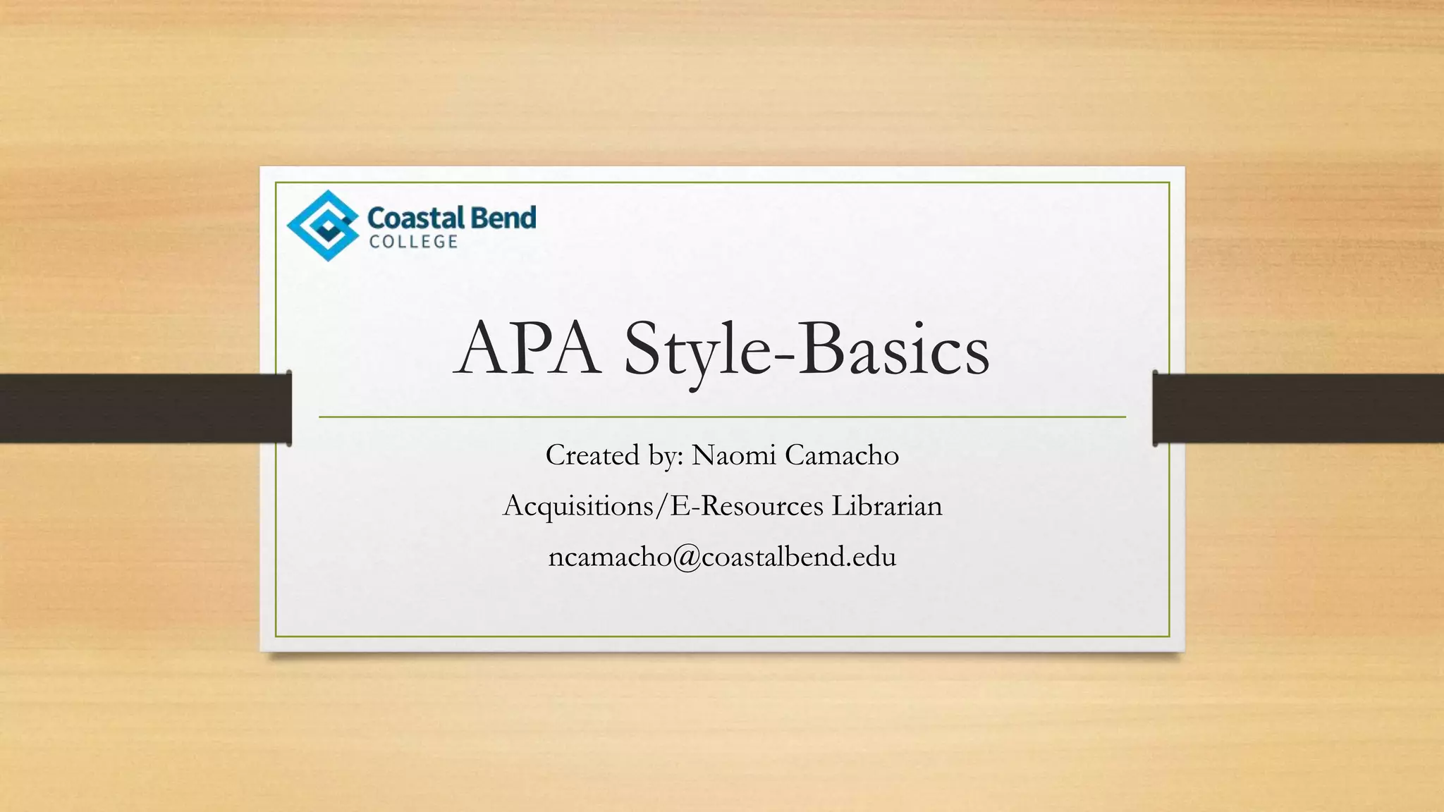 APA Basic Style Guide | PPT