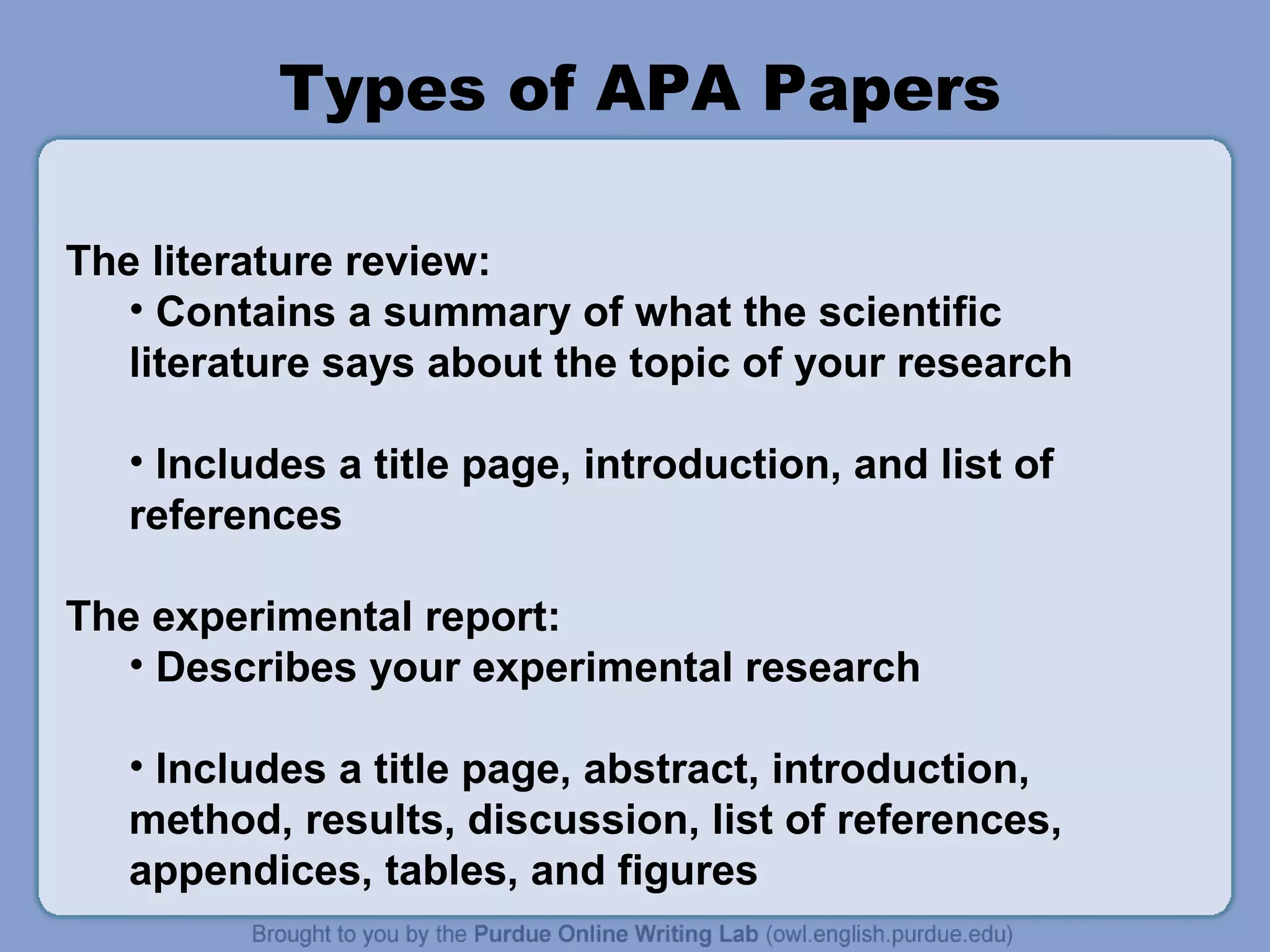 APA Style Presentation | PPT