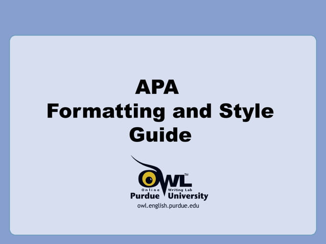 APA Style Presentation | PPT