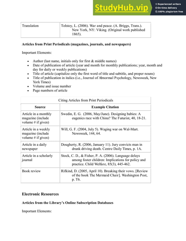 APA Quick Citation Guide | PDF | Business | Business and Finance