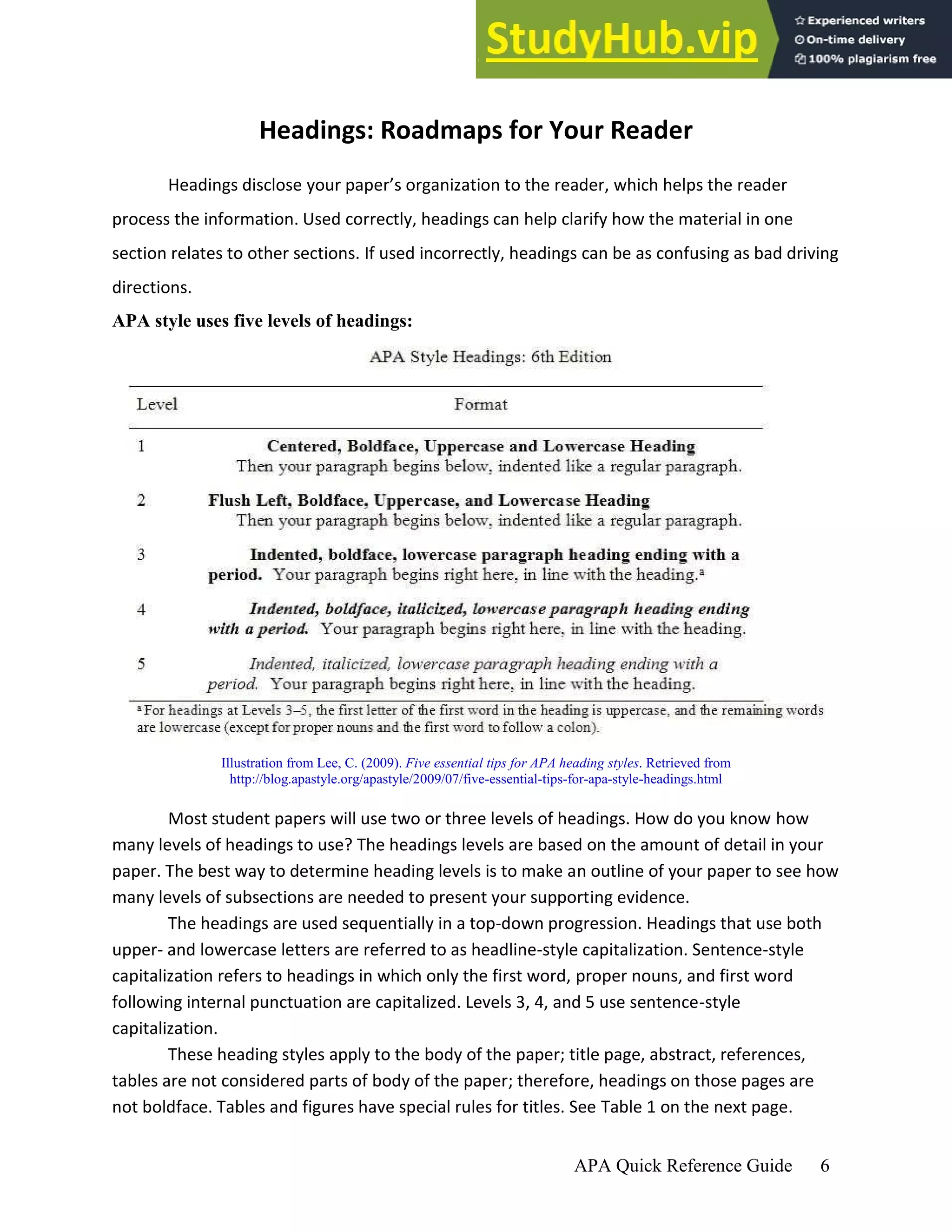APA Quick Reference Guide | PDF