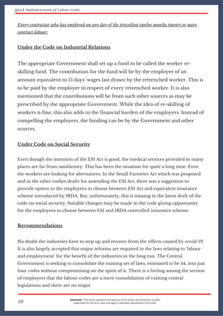 Suggestions to implement the proposed Labour Codes | PDF