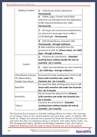 Suggestions to implement the proposed Labour Codes | PDF