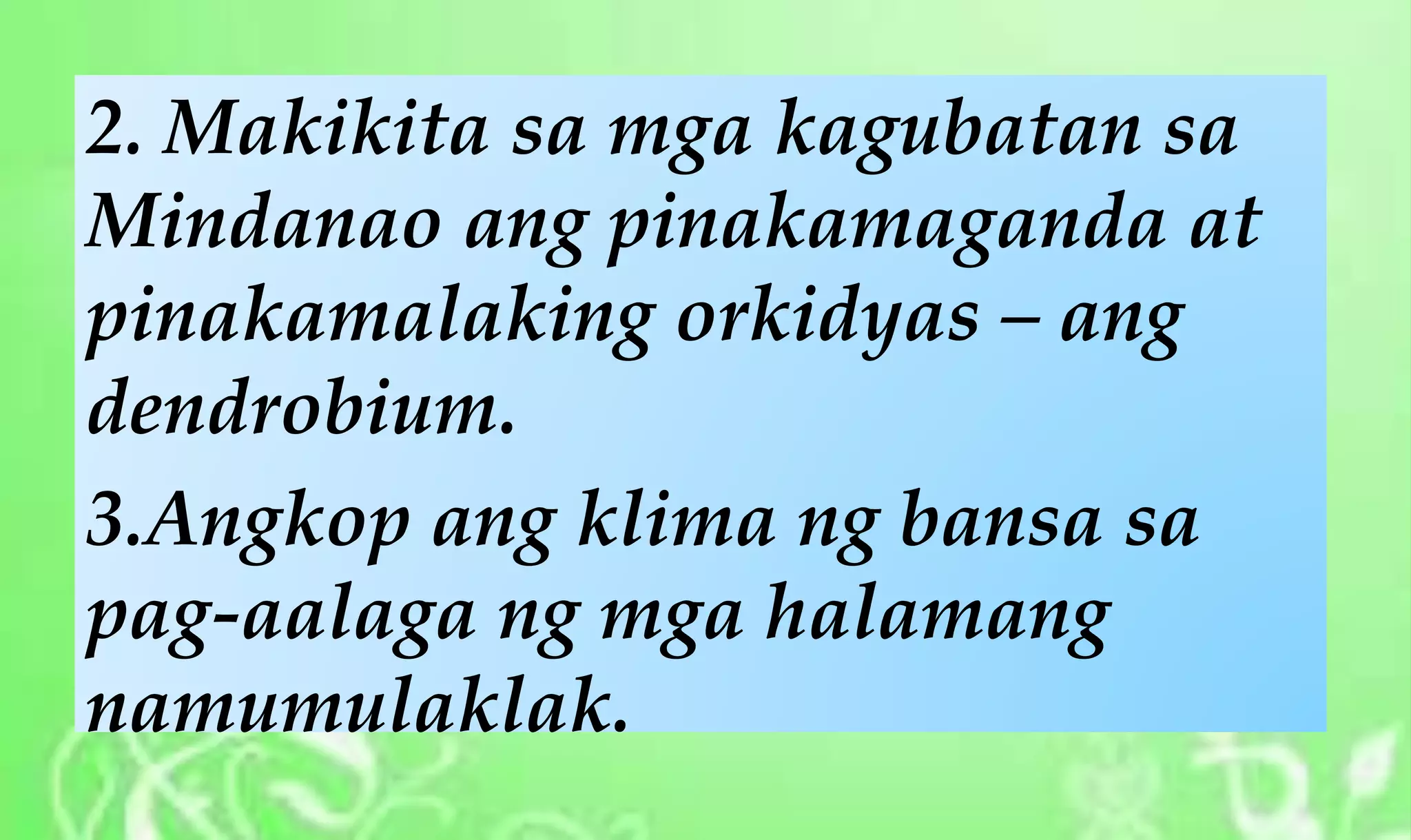 Ap aralin 8 ang kinalaman ng klima sa mga uri ng pananim at hayop sa ...