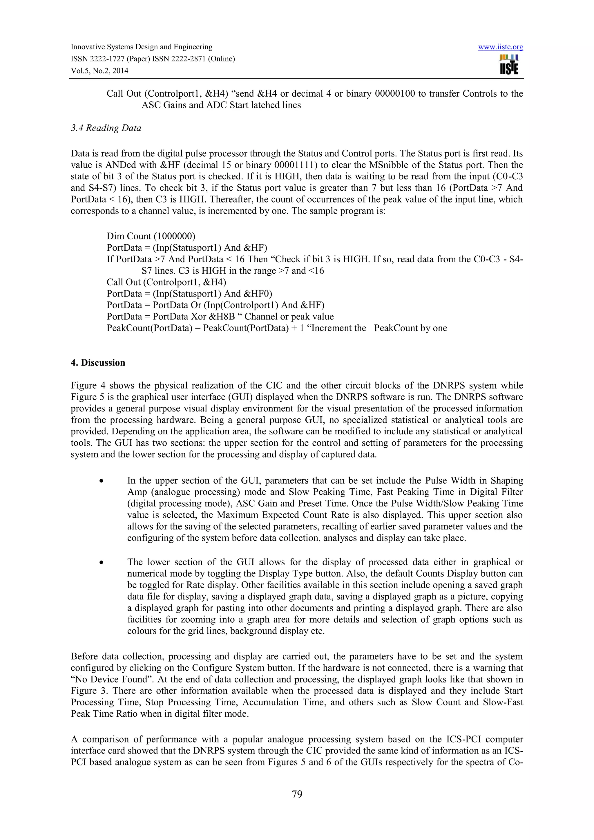 A parallel 8 bit computer interface circuit and software for a digital ...