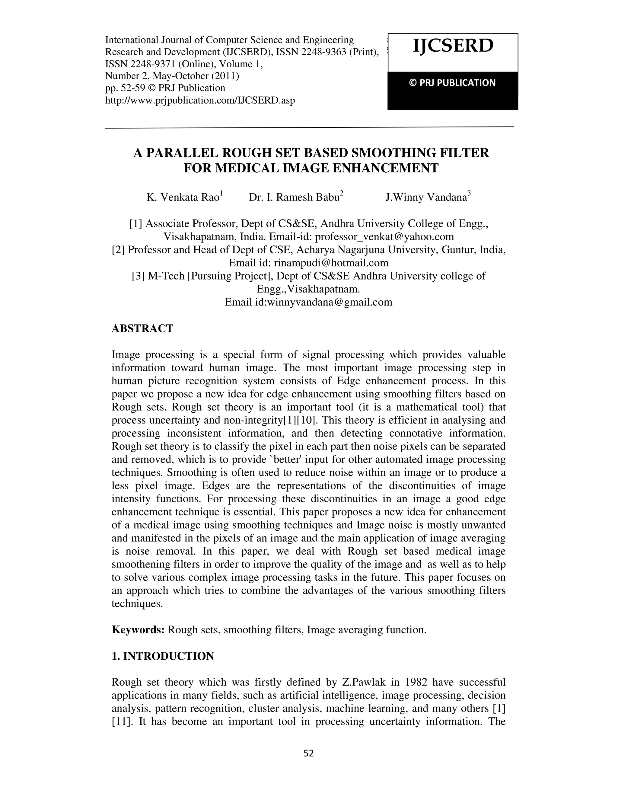 A parallel rough set based smoothing filter | PDF
