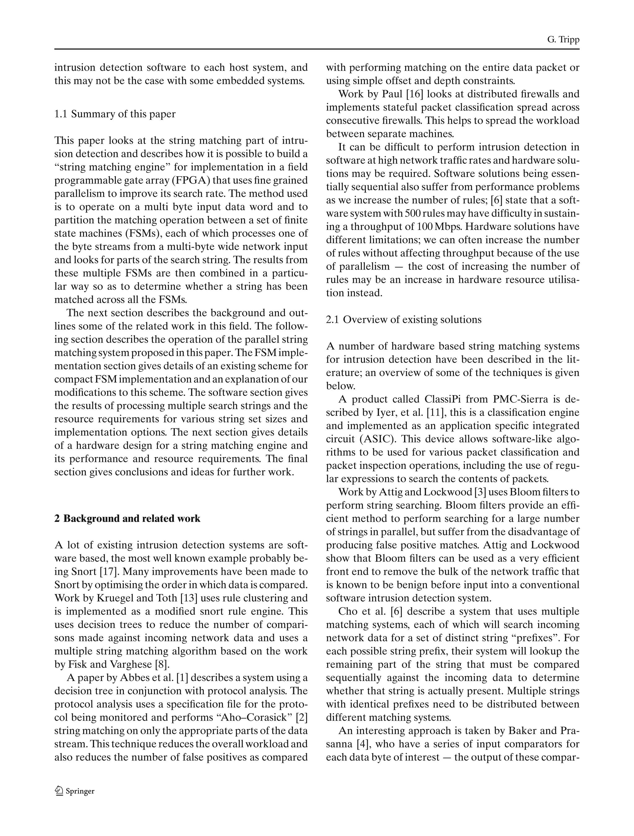 A Parallel String Matching Engine For Use In High Speed Network Intrusion Detection Systems Pdf