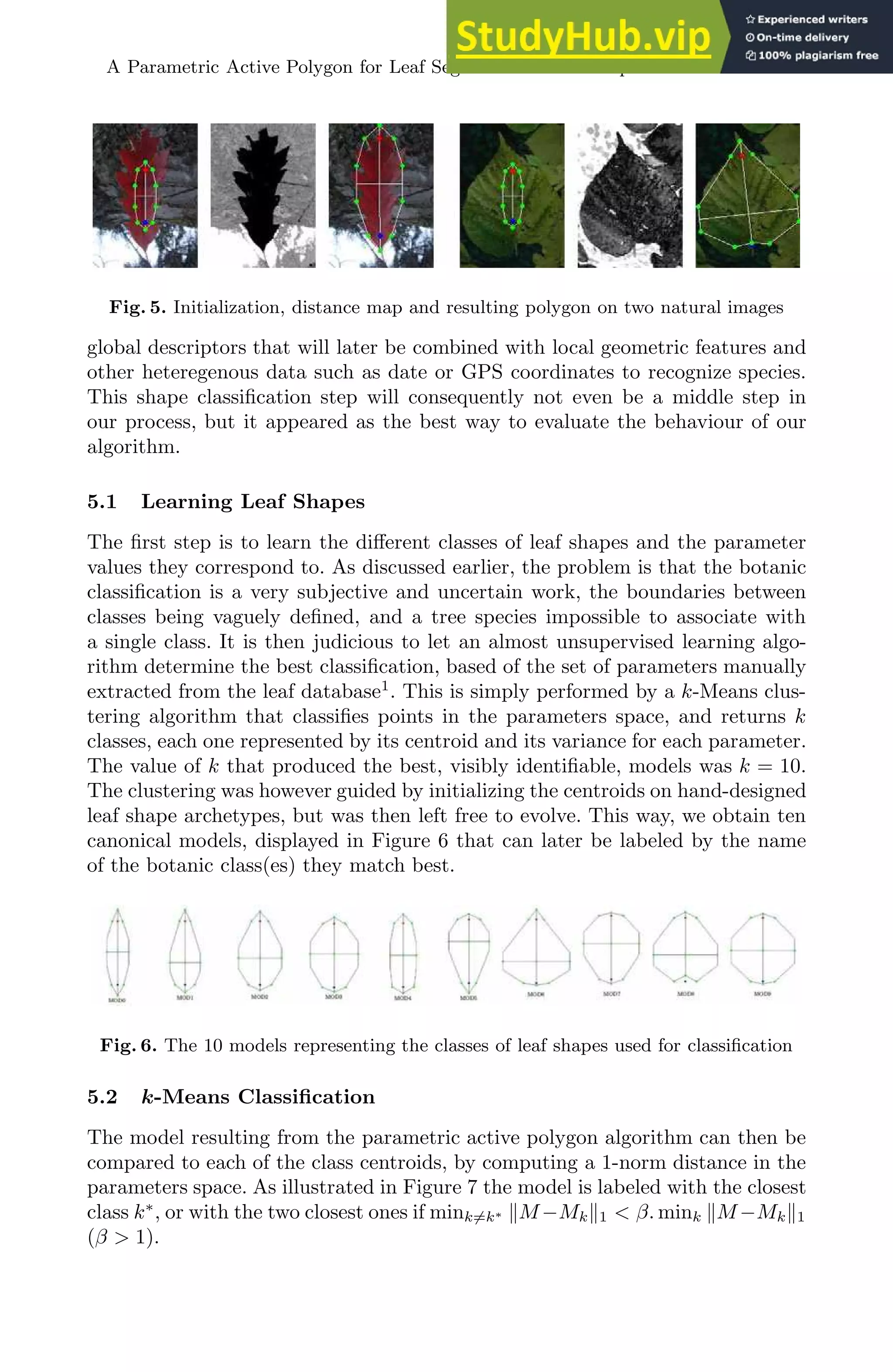 A Parametric Active Polygon For Leaf Segmentation And Shape Estimation Pdf