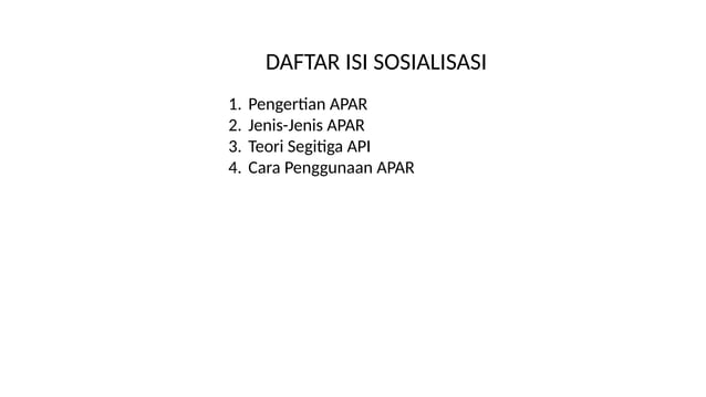 alat pelindung api ringan versi 2, tipe-tipe apar | PPTX