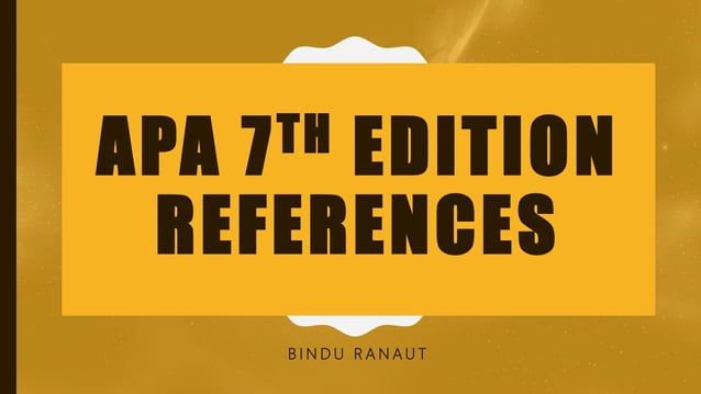 APA 7th Edition References | PPTX | Science