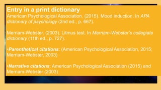APA 7th Edition References | PPTX