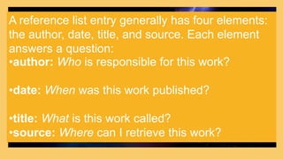 APA 7th Edition References | PPTX