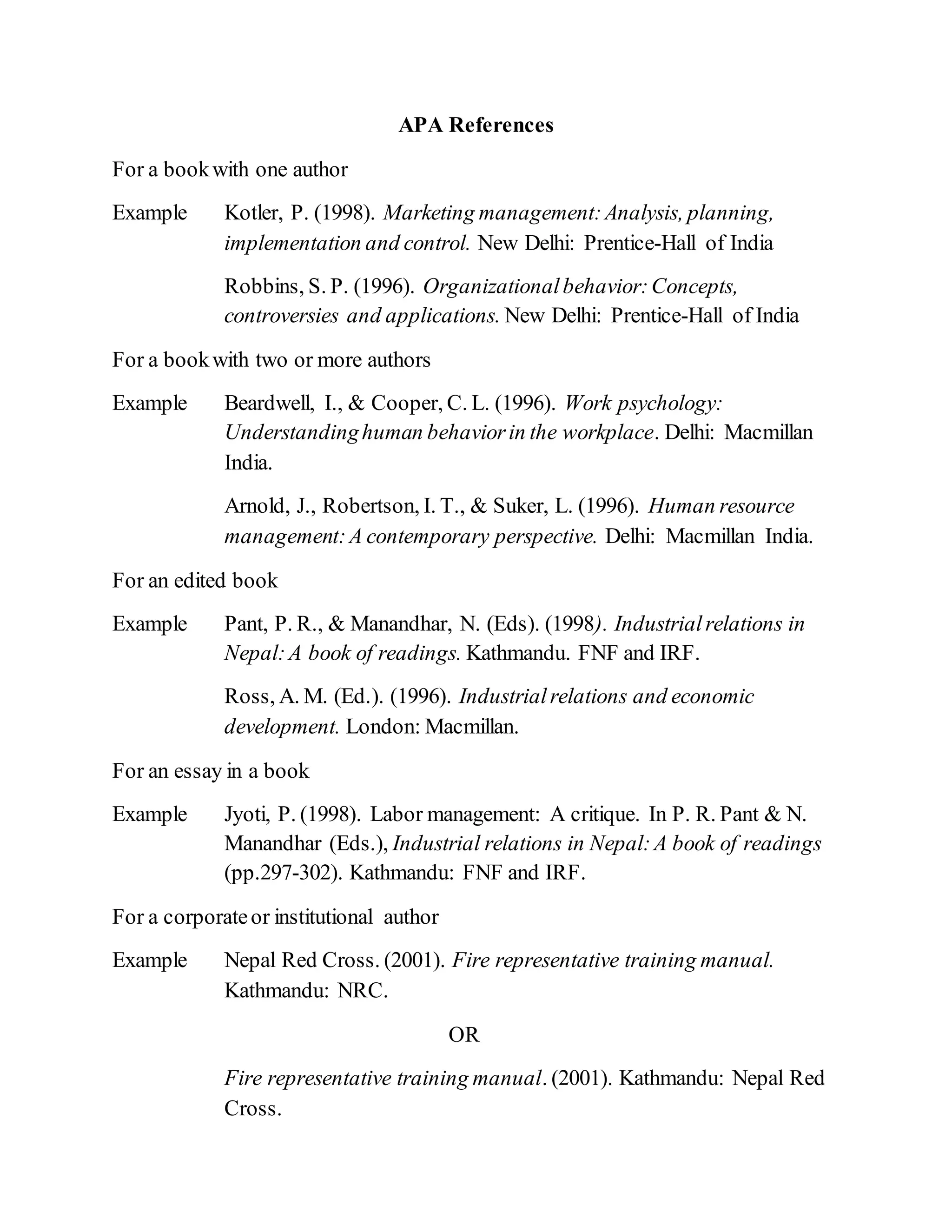 Apa references (bbs) | DOCX