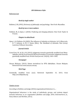 Apa reference style | PDF