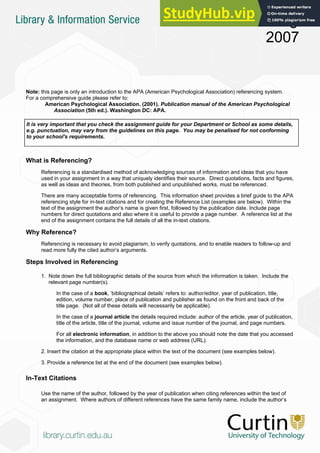 APA Referencing 2007 | PDF