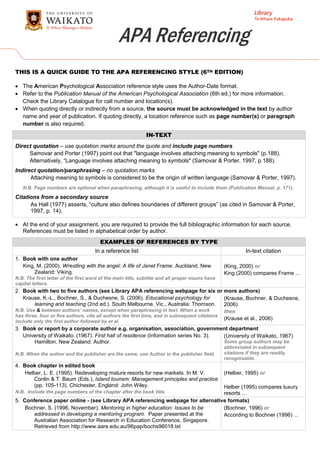 Apa referencing 6th edition | PDF