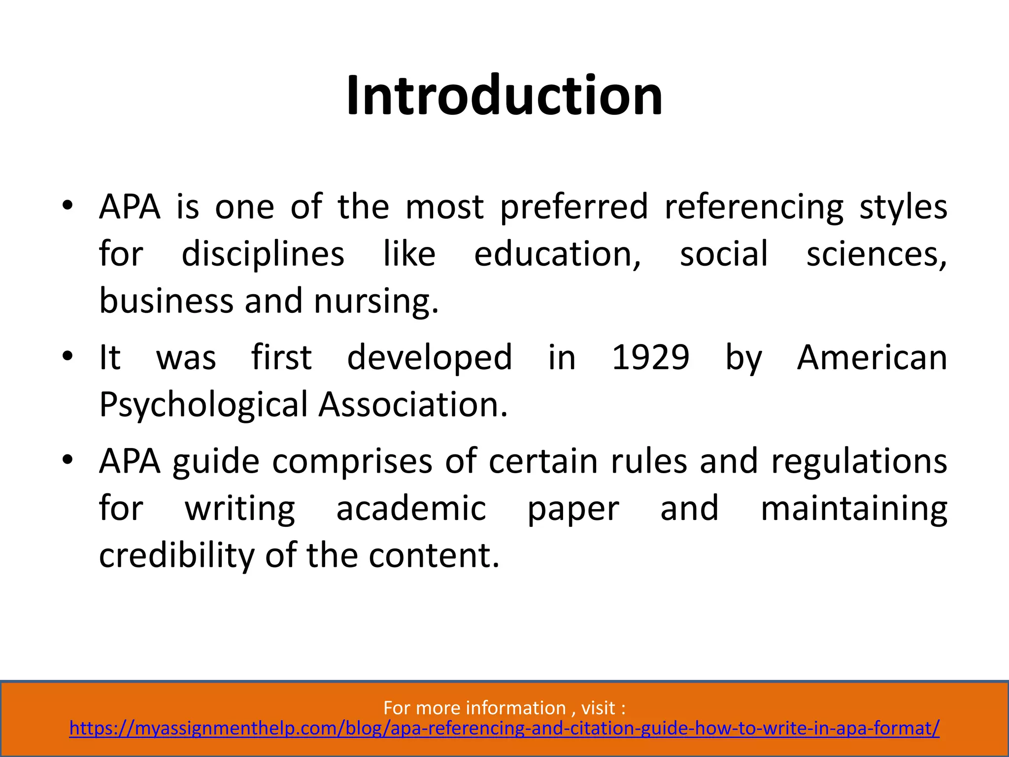 APA Referencing and Citation Guide How to Write in APA Format | PPTX