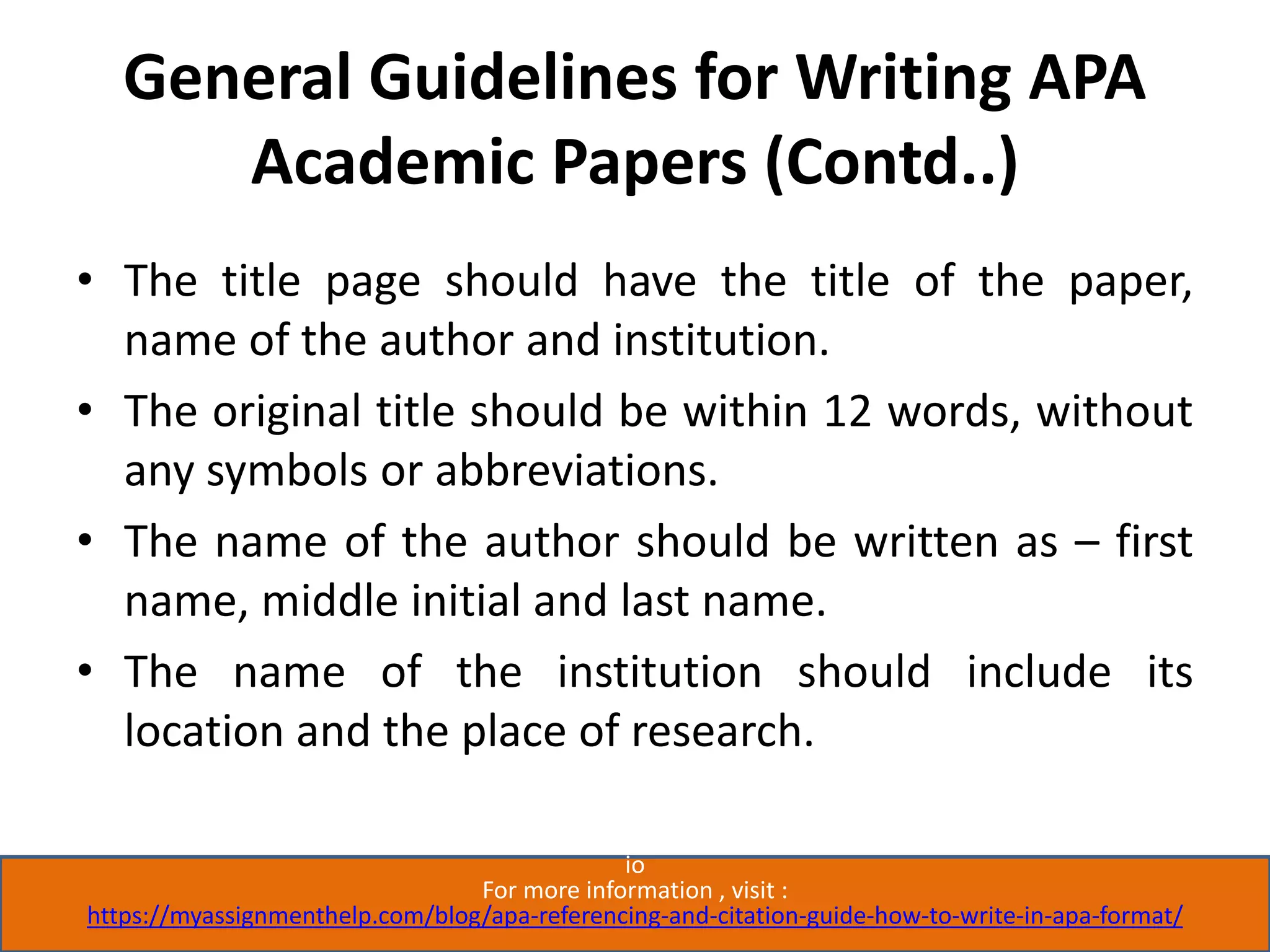 APA Referencing and Citation Guide How to Write in APA Format | PPTX