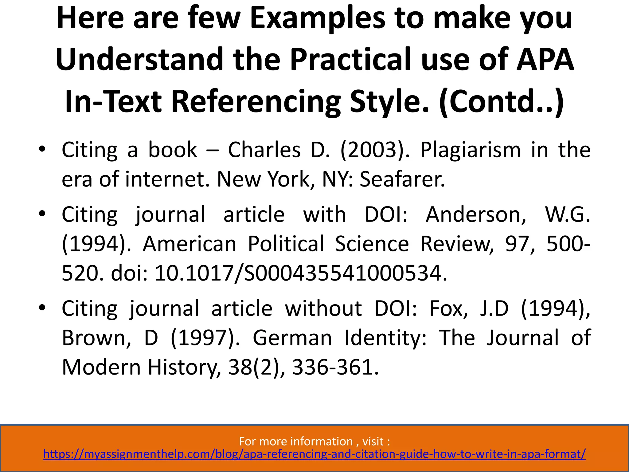 APA Referencing and Citation Guide How to Write in APA Format | PPTX
