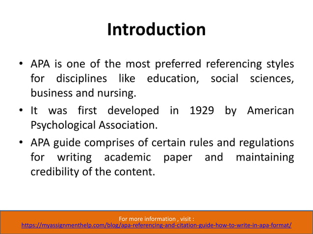 APA Referencing and Citation Guide How to Write in APA Format | PPTX