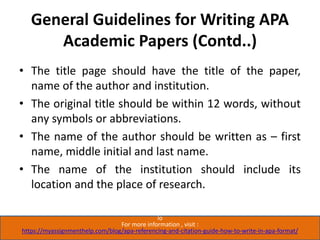 APA Referencing and Citation Guide How to Write in APA Format | PPTX