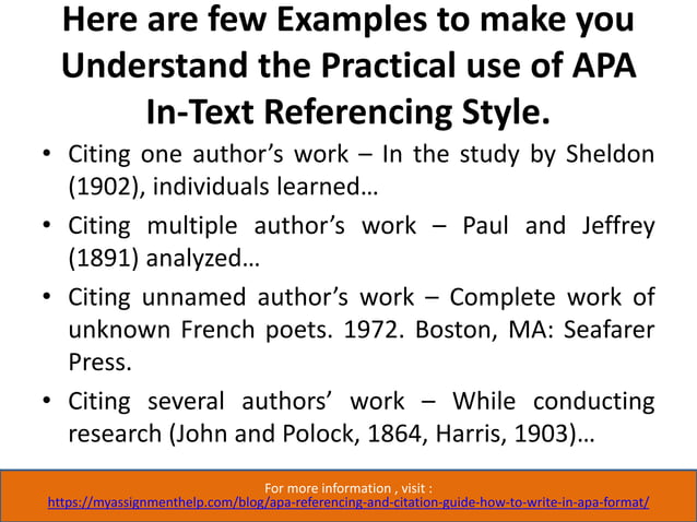 APA Referencing and Citation Guide How to Write in APA Format | PPTX