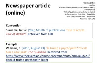 Apa referencing cheat sheet | PPTX