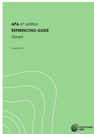 Apa referencing guide 6th ed 2014 update | PDF