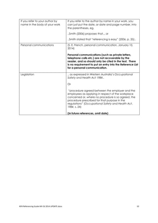 Apa referencing guide 6th ed 2014 update | PDF