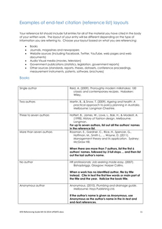 Apa referencing guide 6th ed 2014 update | PDF
