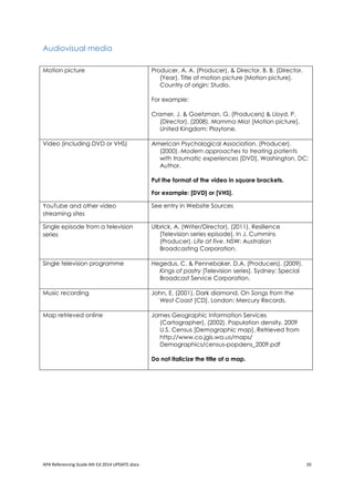 Apa referencing guide 6th ed 2014 update | PDF