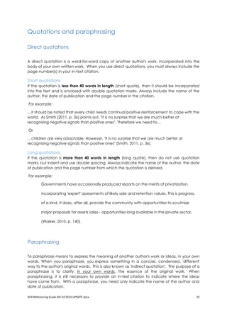 Apa referencing guide 6th ed 2014 update | PDF