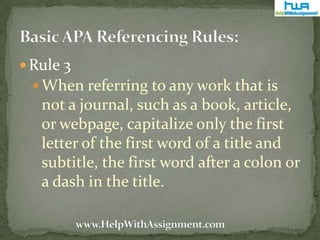 Apa Referencing Style 2010- 6th edition | PPTX | Publishing Industry | Industries