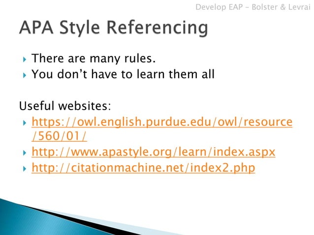 APA referencing style | PPTX | Homework and Study | Education