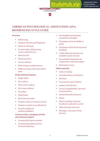APA Referencing Style | PDF